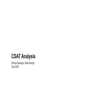 CSAT Analysis | PPTX