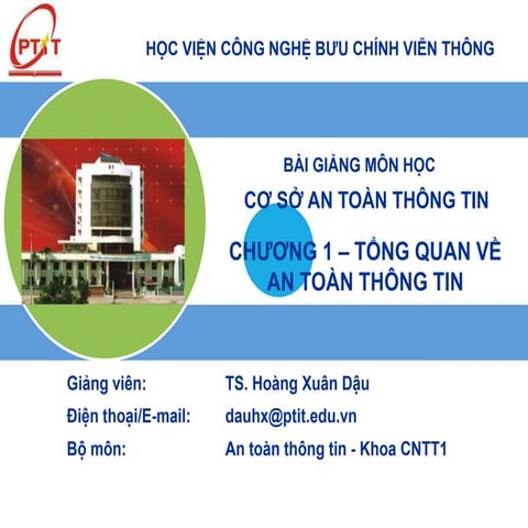 CSATTT-Chuong 1 - Tong quan ve ATTTTTTTT | PDF