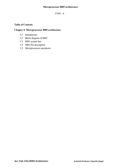 8085 Microprocessor Architecture And Its Operations Ppt