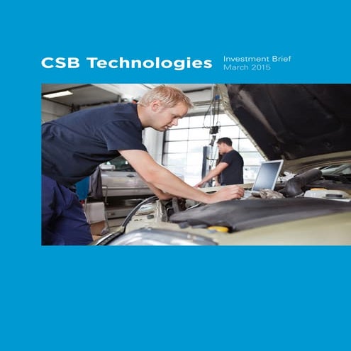 CSB Technologies - Investment Brief - 2014 | PDF