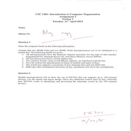 Csc1401 assgn2 - answers scheme | PDF