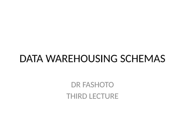 Multidimensional schema of data warehouse | PPTX