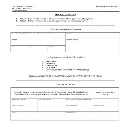 Csc form 211 | PDF