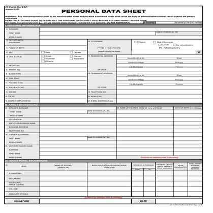Csc form 212 2017 | PDF