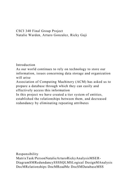 Csci 340 Final Group Projectnatalie Warden Arturo Gonzalez Rdocx Free Download