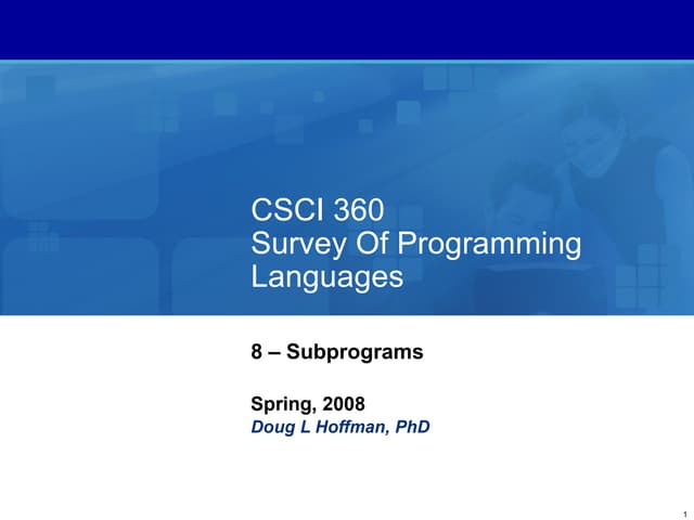 Csci360 08-subprograms | PPT Csci360 08-subprograms | PPT