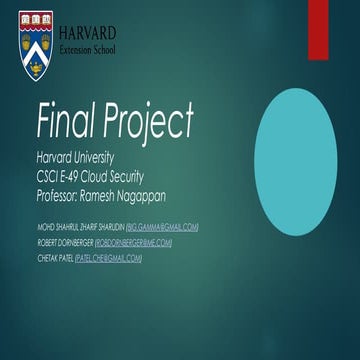 Harvard Extension School: Cloud Security Final Project - HIPAA Compliance Auditing and Logging ...
