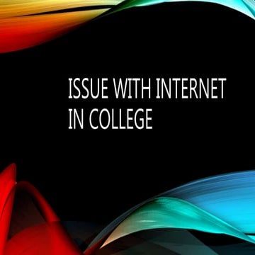 Issue with Internet in college (Computer Security and Cyber Law) | PPTX