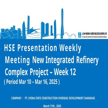 CSCODS HSE Presentation For Weekly Meeting New Integrated Refinery ...