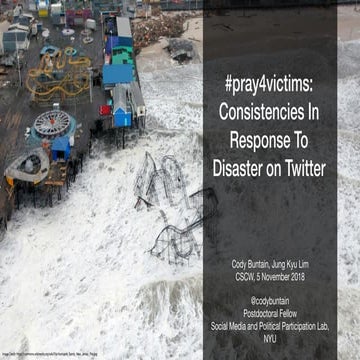 #pray4victims: Consistencies In Response To Disaster on Twitter | PPT