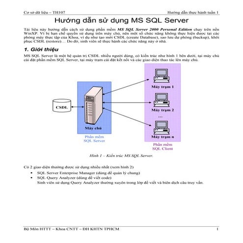 Csdl tlth-huong dan su dung sql server 2000 | PDF