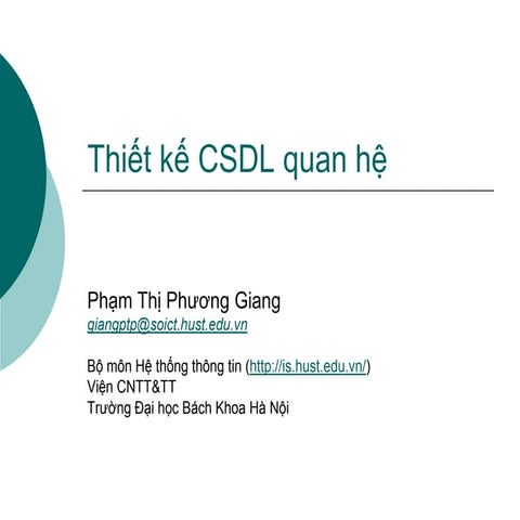 Designing databases - THiết kế CSDL Slide | PDF