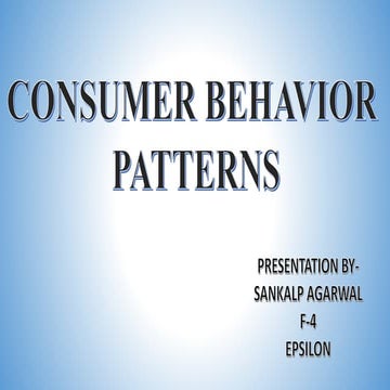 Consumer Behavior Patterns | PPT