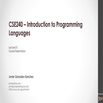 201801 CSE240 Lecture 01 | PDF | Programming Languages | Computing
