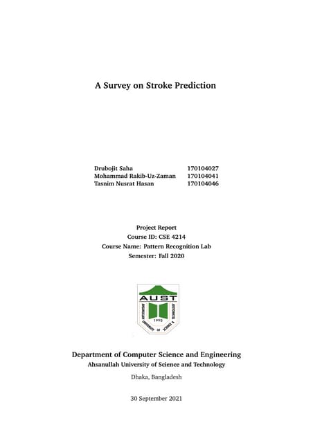 Brain Stroke Prediction Using Machine Learning Ppt