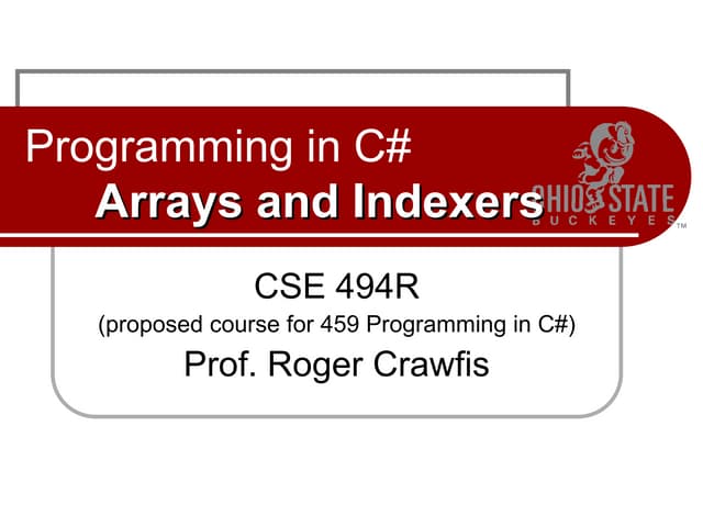 CSharp_02_Arrays_fundamentals_concepts_introduction | PPT CSharp_02_Arrays_fundamentals_concepts_introduction | PPT
