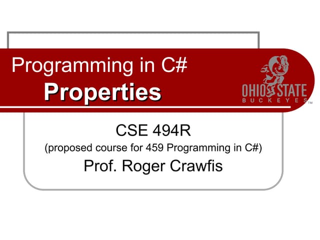 CSharp_03_Properties_introductionwithexamples | PPT CSharp_03_Properties_introductionwithexamples | PPT