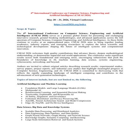 4th International Conference on Computer Science, Engineering and ...