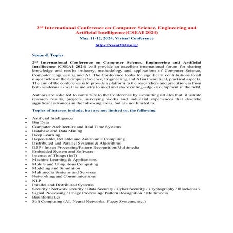Paper Submission Start Now-3rd International Conference on Computer ...