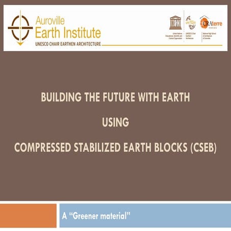 COMPRESSED STABILIZED EARTH BLOCKS (CSEB) | PDF