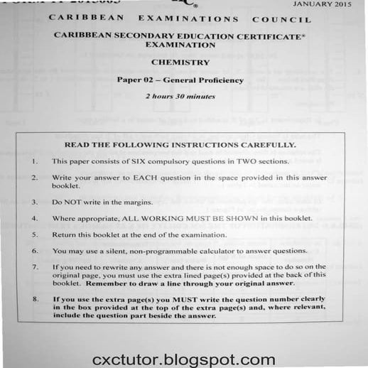 Csec.chem.paper02.jan2015 | PDF