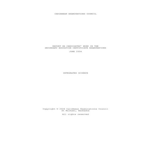 Csec 2004 integrated_science | PDF