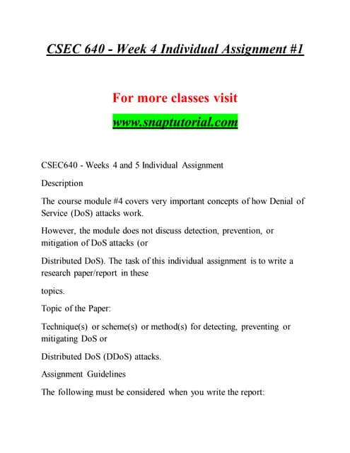 Csec 640 Enthusiastic Study / snaptutorial.com