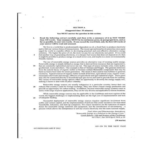 Csec eng. a_jan_2012 | PDF