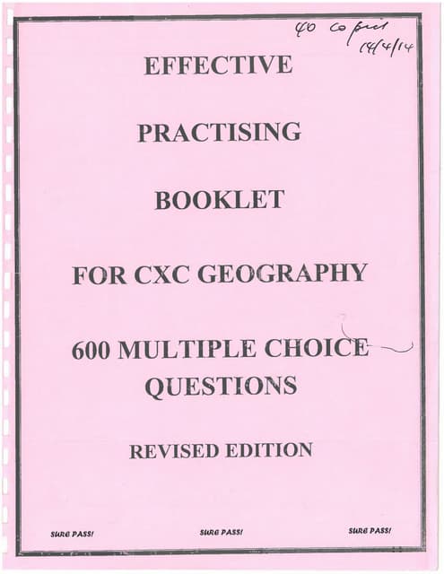 Simple explanations with answers to CSEC Geography 2019 multiple choice ...