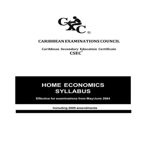 Csec home ec syllabus | PDF