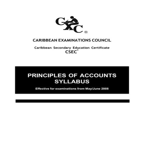 Csec principles of accounts syllabus | PDF