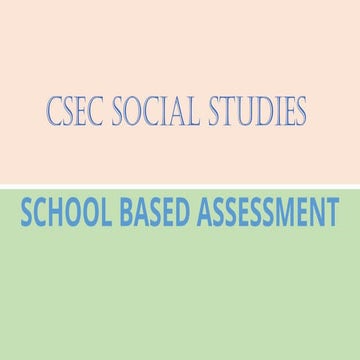 CSEC SBAs Social Studies Guide for 2025s | PPTX