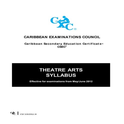Csec theatre arts syllabus 2012 | PDF