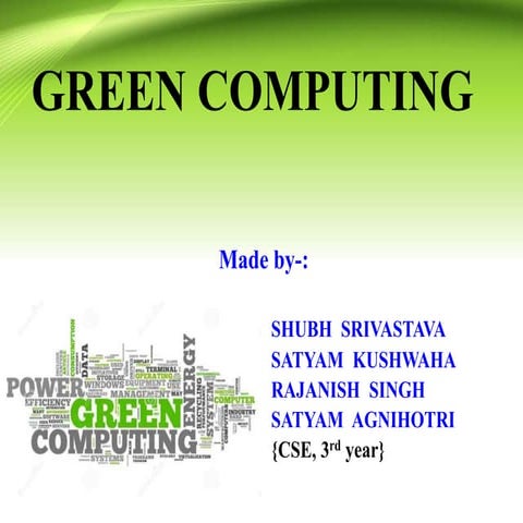 Green Computing Ppt Ppt