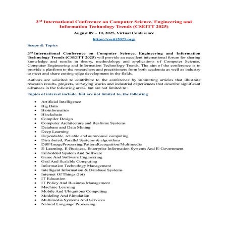 3rd International Conference on Computer Science, Engineering and Information Technology Trends ...