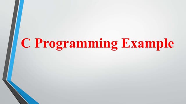 C Programming Example | Ppt