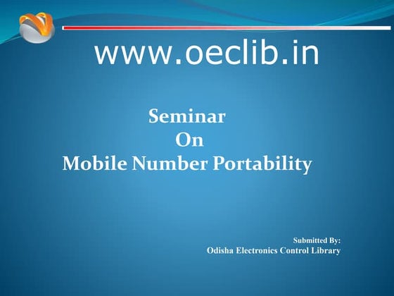 MOBILE NUMBER PORTABILITY | PPT