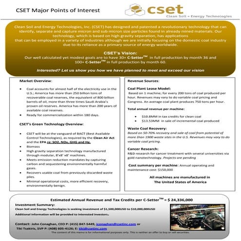 Cset Information Page | PDF