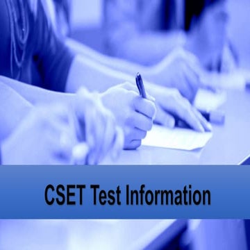 CSET Test Information | PPT