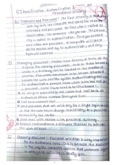 Cse Unit 2 Identification Authentication And Operational Securitypdf