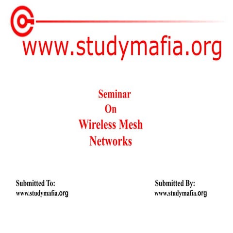 Cse Wireless Mesh Networks Pptpptx Computer Networking Computing