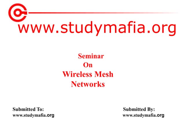 Cse Wireless Mesh Networks Pptpptx Computer Networking Computing