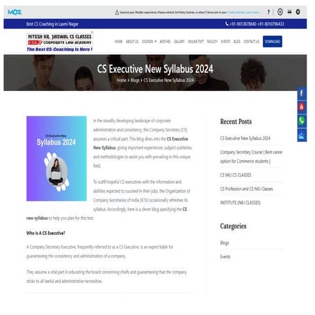 CS Executive New Syllabus 2023-2024..... | PDF