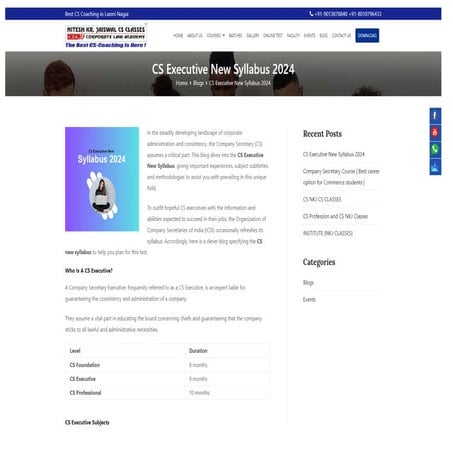 What to Expect in the CS Executive New Syllabus 2024 | PPT