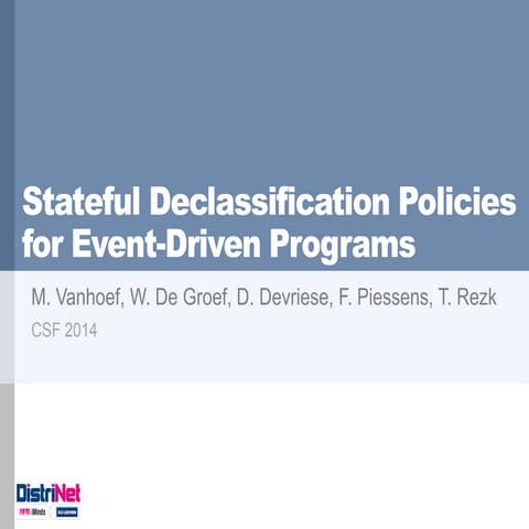Stateful Declassification Policies for Event-Driven Programs | PDF | Browsers | Computer ...