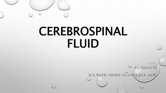 CEREBROSPINAL FLUID FLOW. POWERPOINT(ppt | PPT