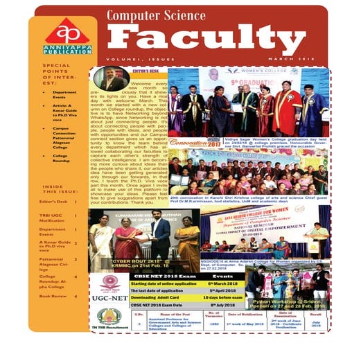 Cs faculty newsletter mar 18 | PDF | Educational Assessment | Education