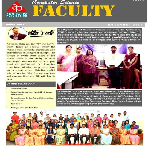 Cs faculty newsletter nov 18 | PDF | Resume Writing and Advice | Job Search