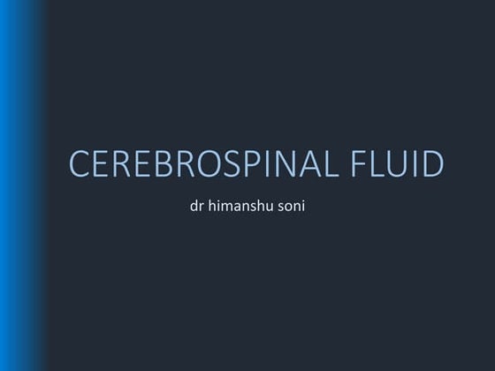 Cerebrospinal fluid(csf) | PPT