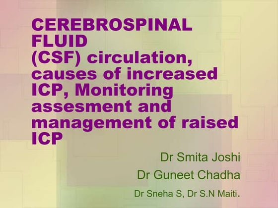 Cerebrospinal fluid (CSF) and interpreting lumbar puncture | PPT